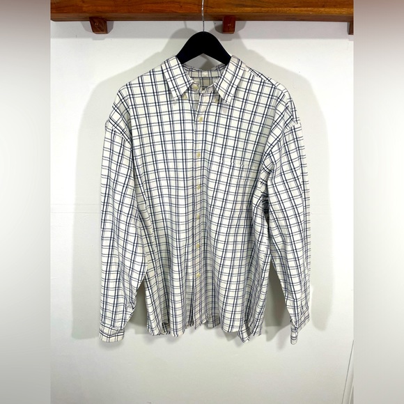 Eddie Bauer | Shirts | Vintage Eddie Bauer Plaid White Button Up Mens ...